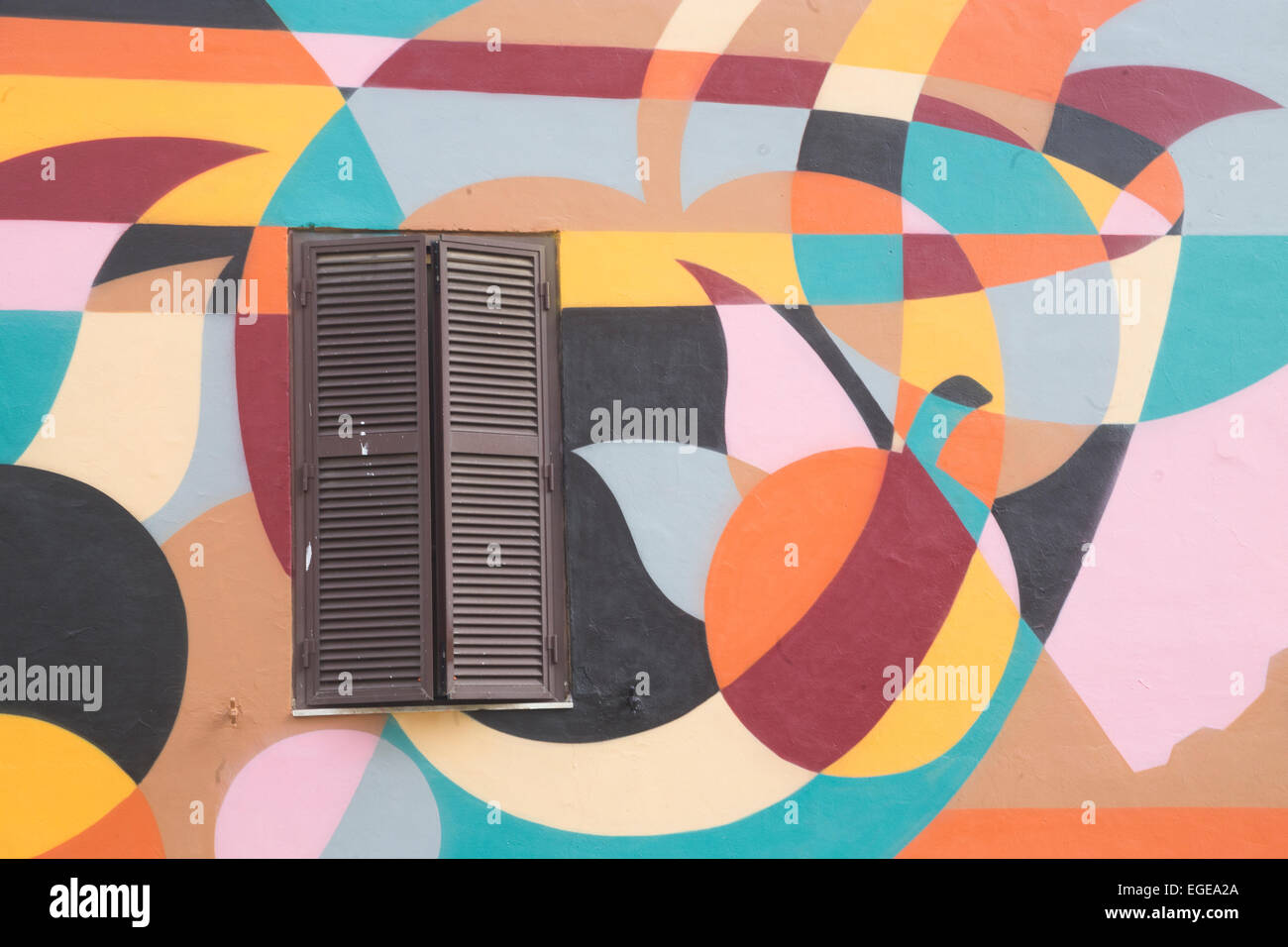 Worldwide famous urban artist Reka (Australia, 36) painting a wall in ...