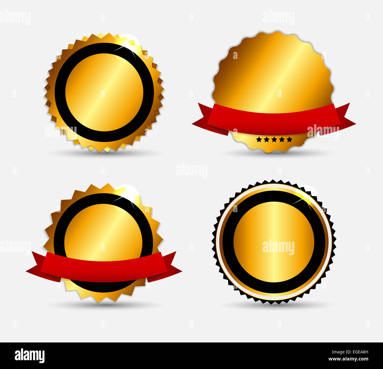 Set of Gold Label Template Vector Illustration Stock Photo - Alamy