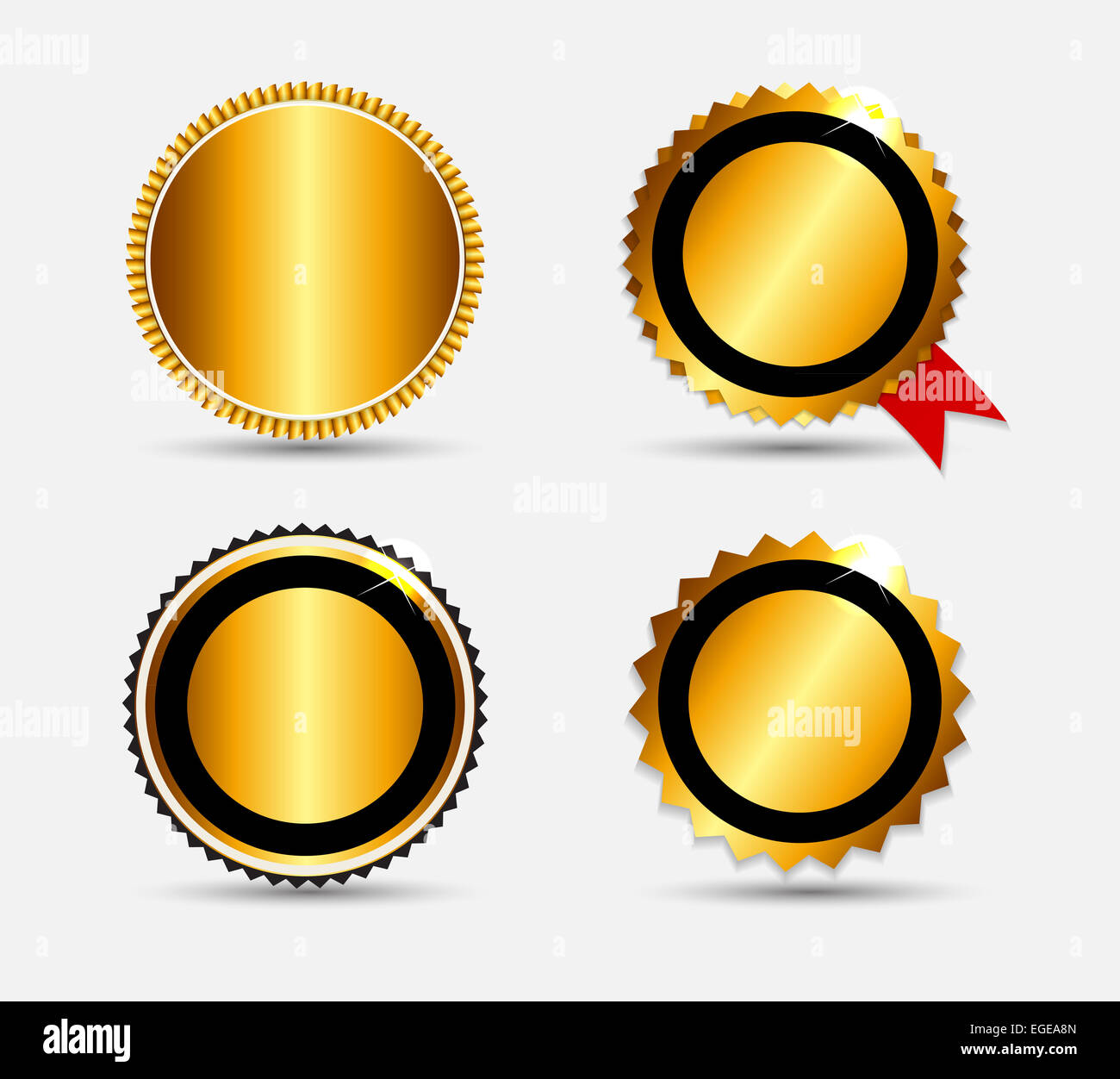 Set of Gold Label Template Vector Illustration Stock Photo - Alamy