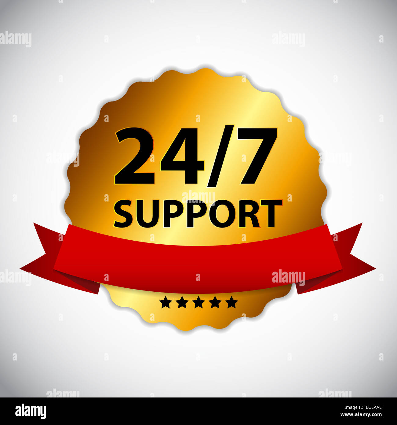 Vector 24-7 SUPPORT Sign, Label Template Stock Photo - Alamy