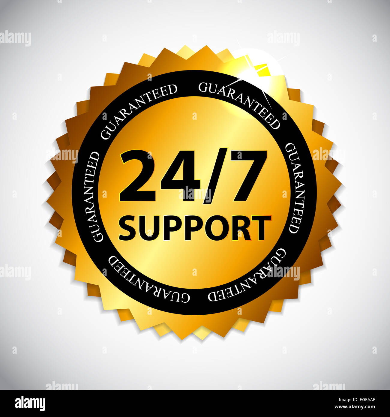 Vector 24-7 SUPPORT Sign, Label Template Stock Photo - Alamy