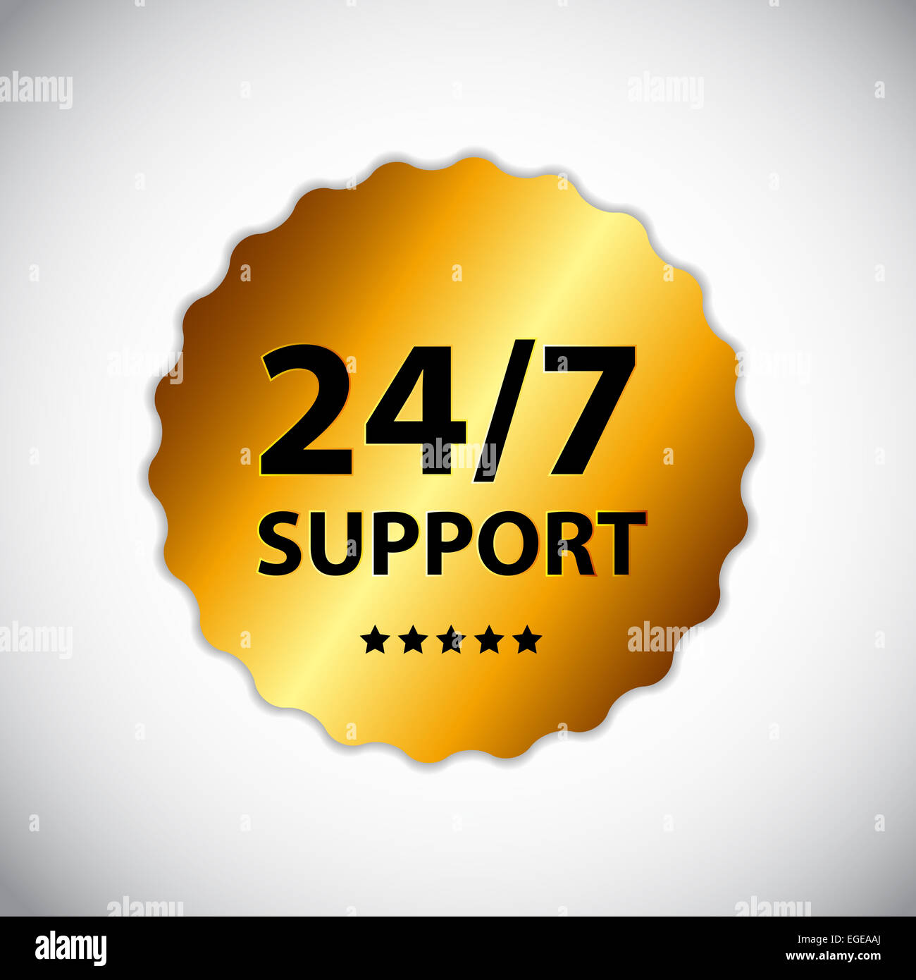 Vector 24-7 SUPPORT Sign, Label Template Stock Photo - Alamy