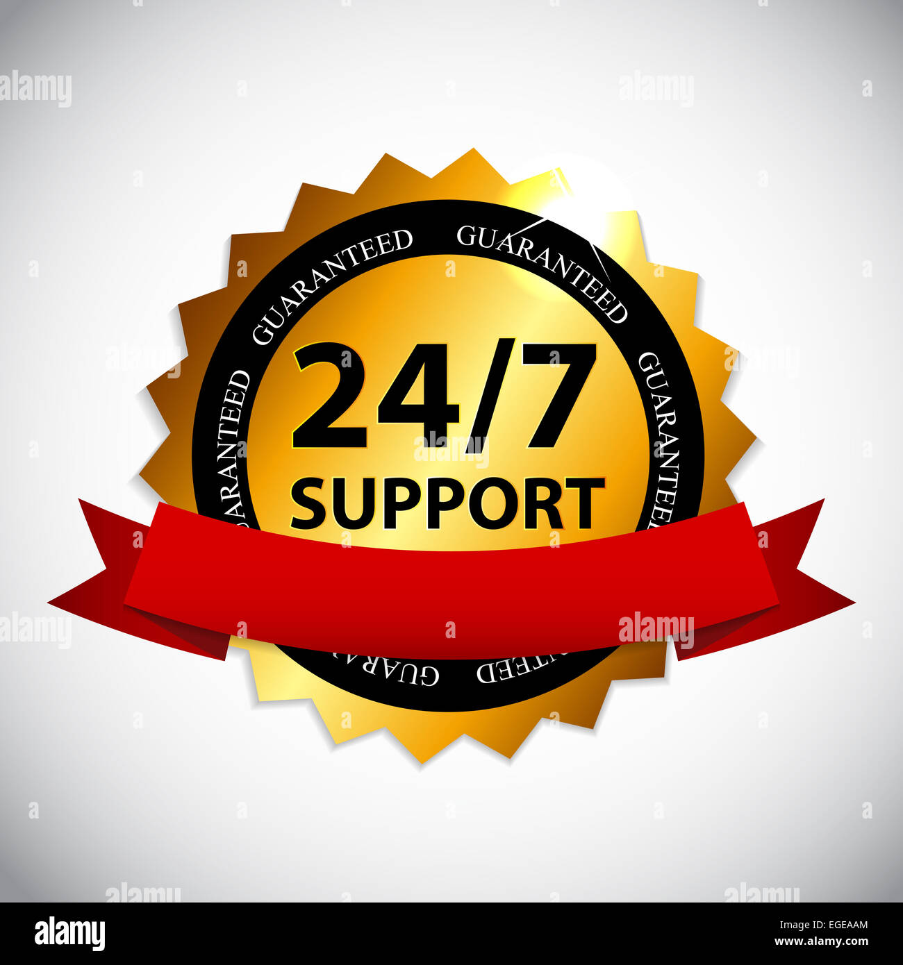 Vector 24 7 support gold sign hi-res stock photography and images - Alamy