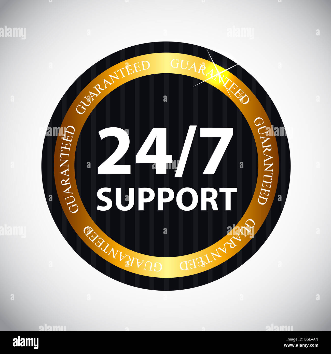Vector 24 7 support gold sign hi-res stock photography and images - Alamy