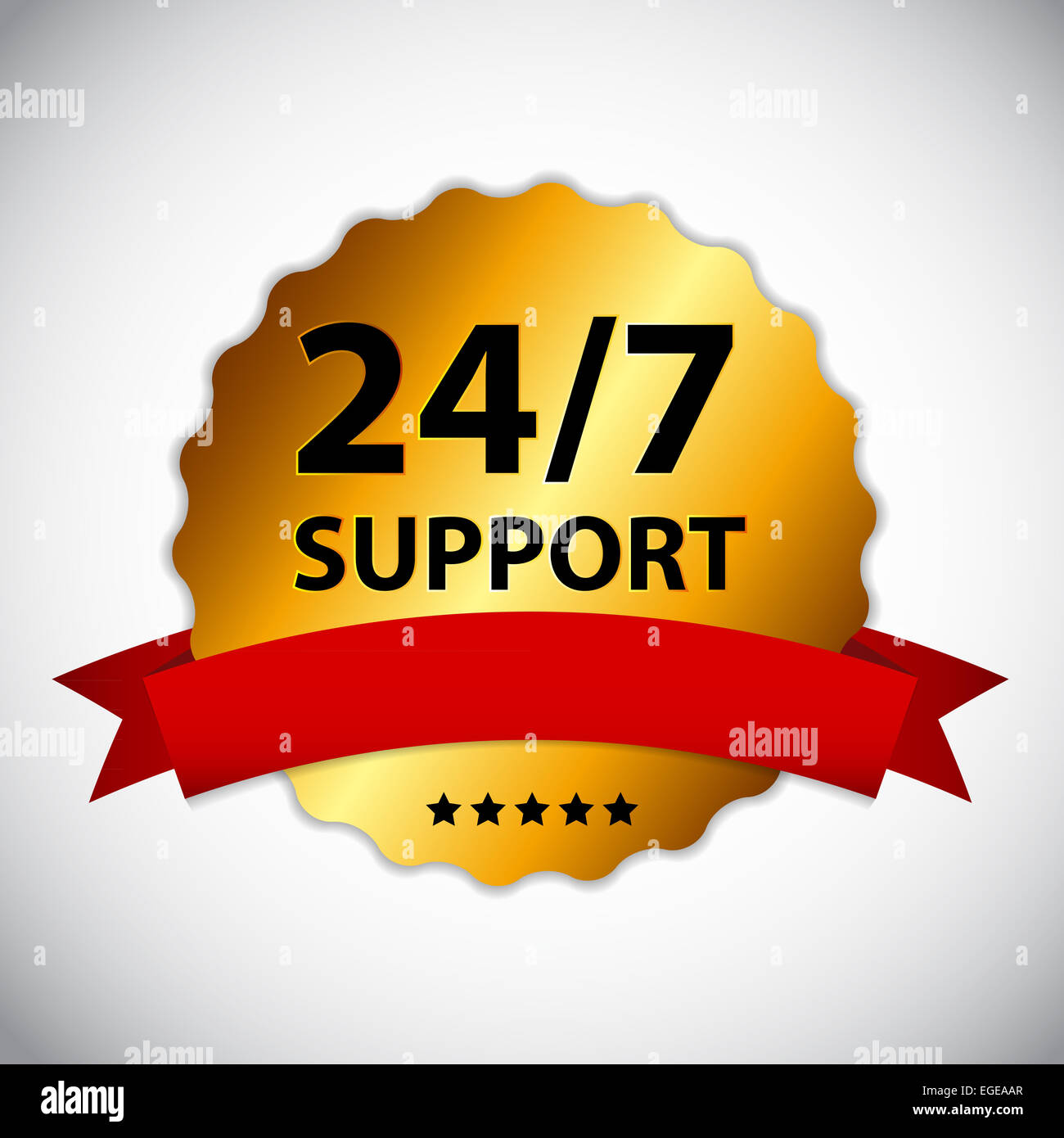 Vector 24 7 support gold sign hi-res stock photography and images - Alamy