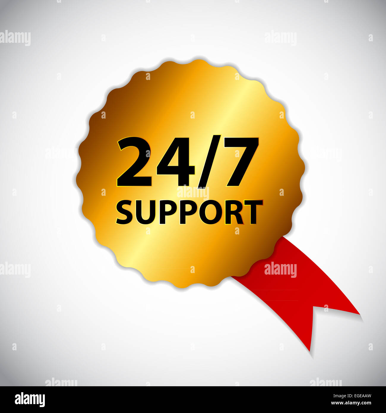 Vector 24-7 SUPPORT Sign, Label Template Stock Photo - Alamy