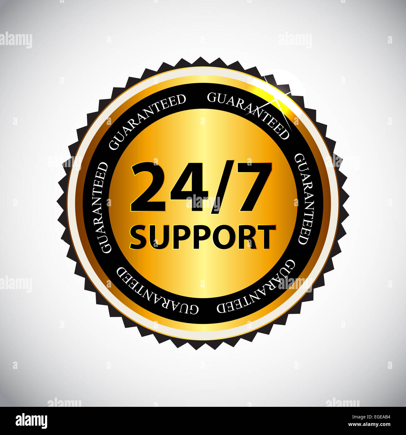 Vector 24 7 support gold sign hi-res stock photography and images - Alamy