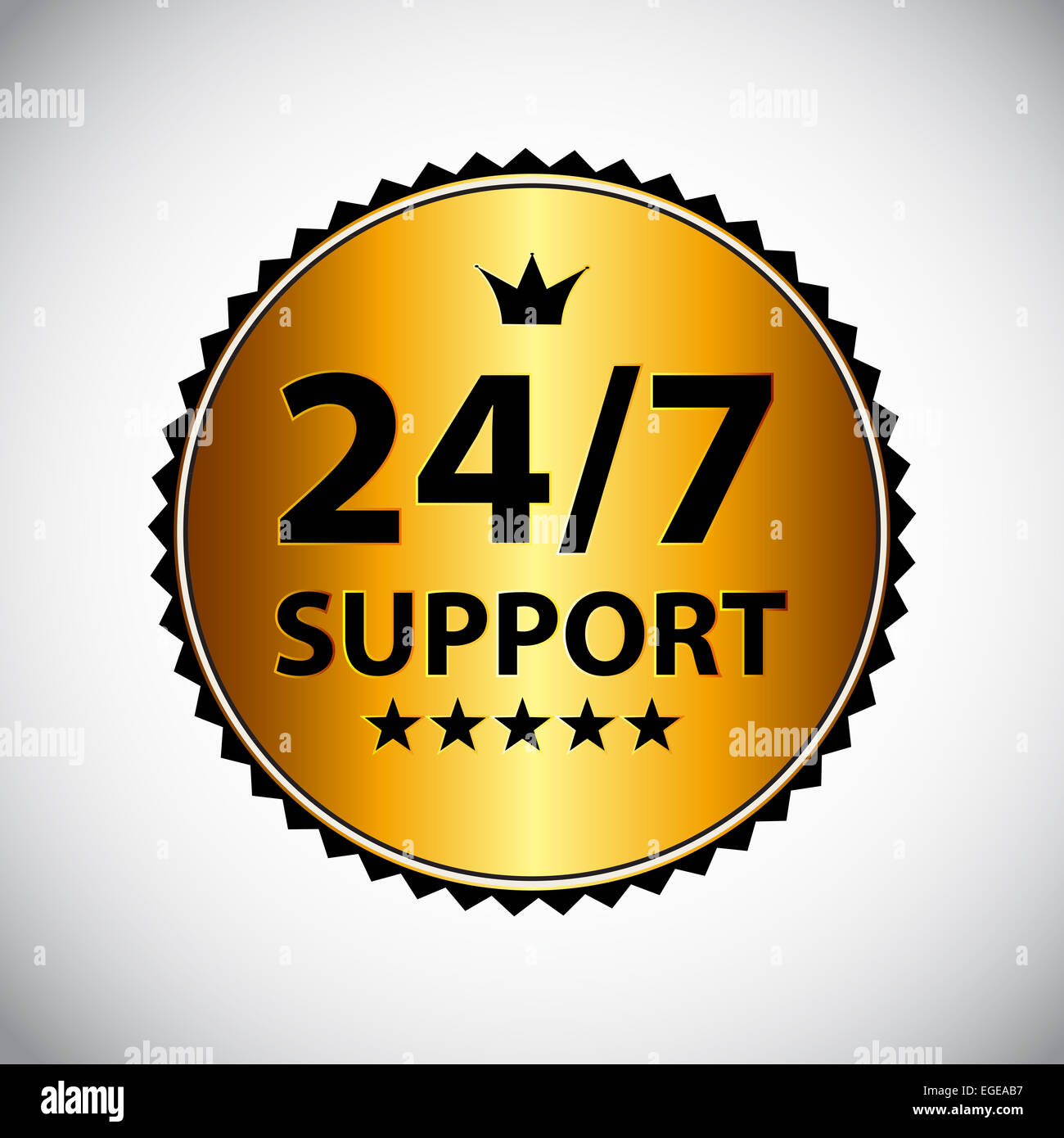 Vector 24 7 support gold sign hi-res stock photography and images - Alamy