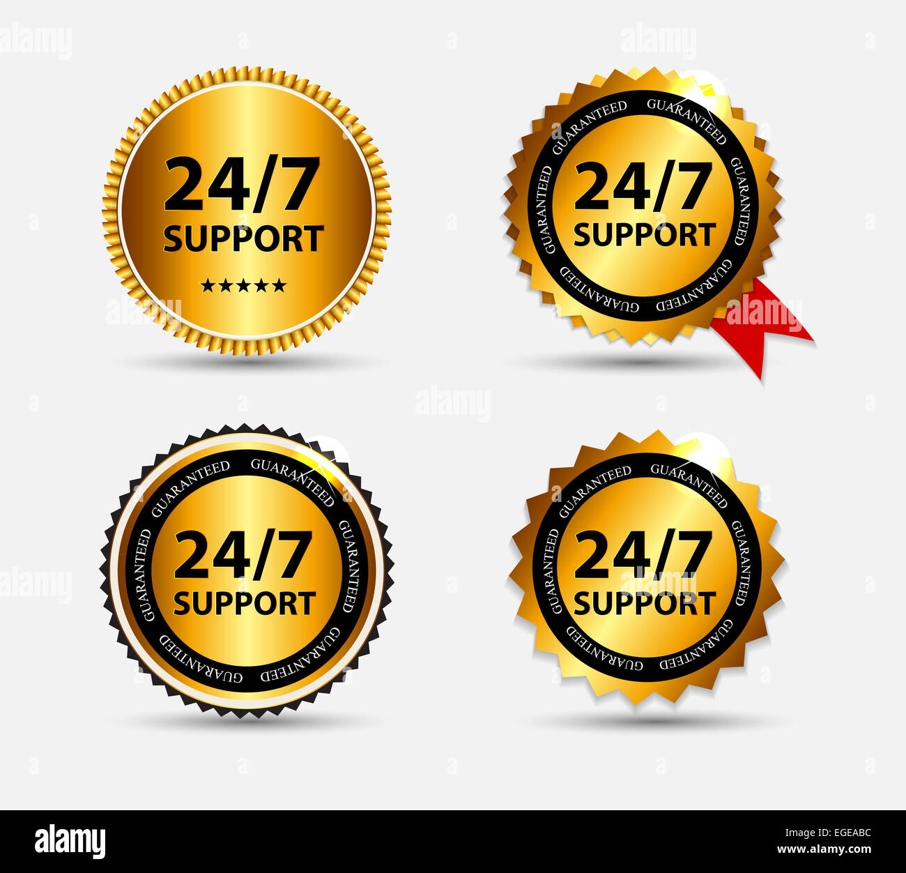 Vector 24-7 SUPPORT Sign, Label Template Stock Photo - Alamy