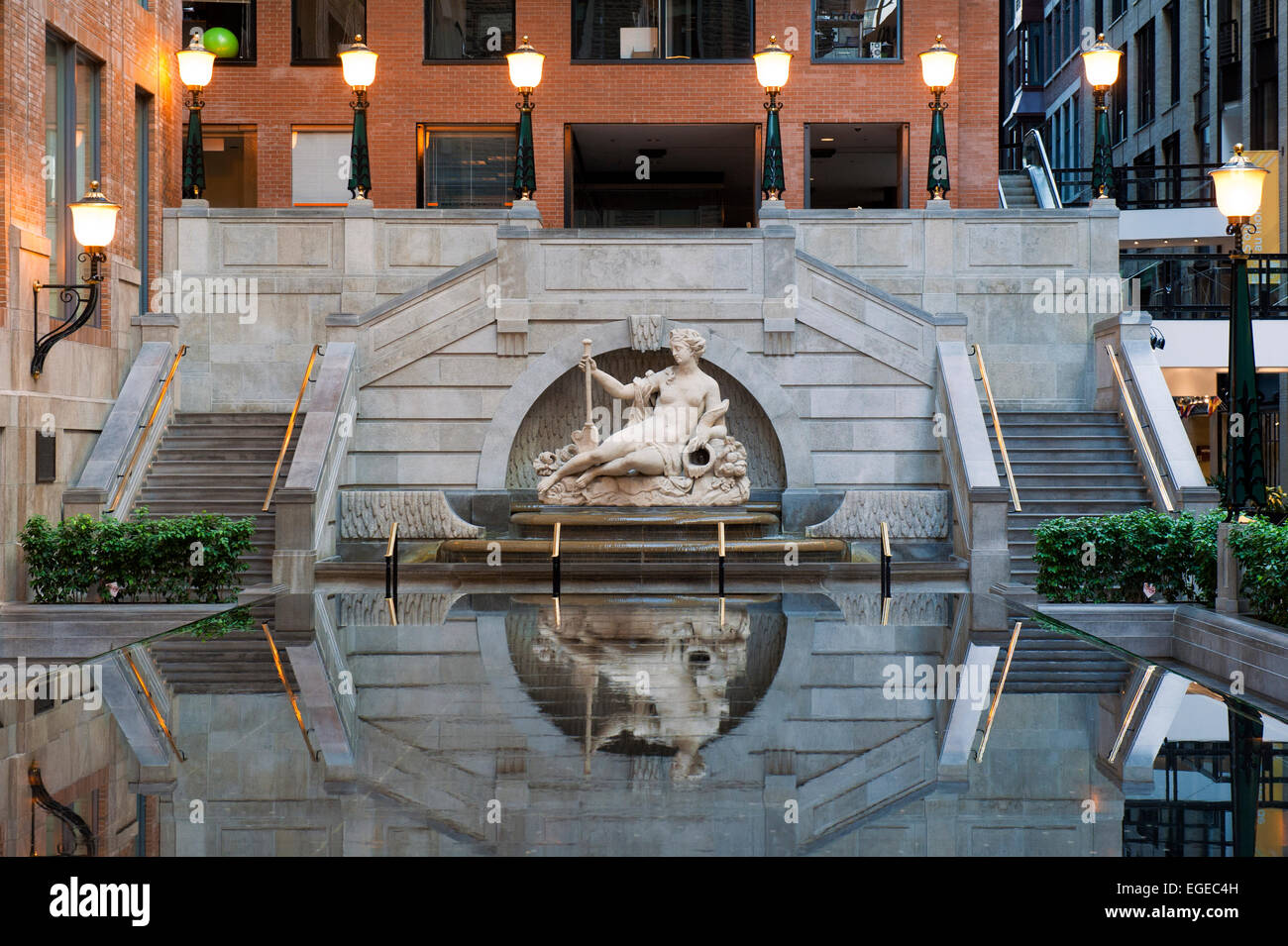 Reflecting pool inside World Trade Center Montreal Stock Photo - Alamy