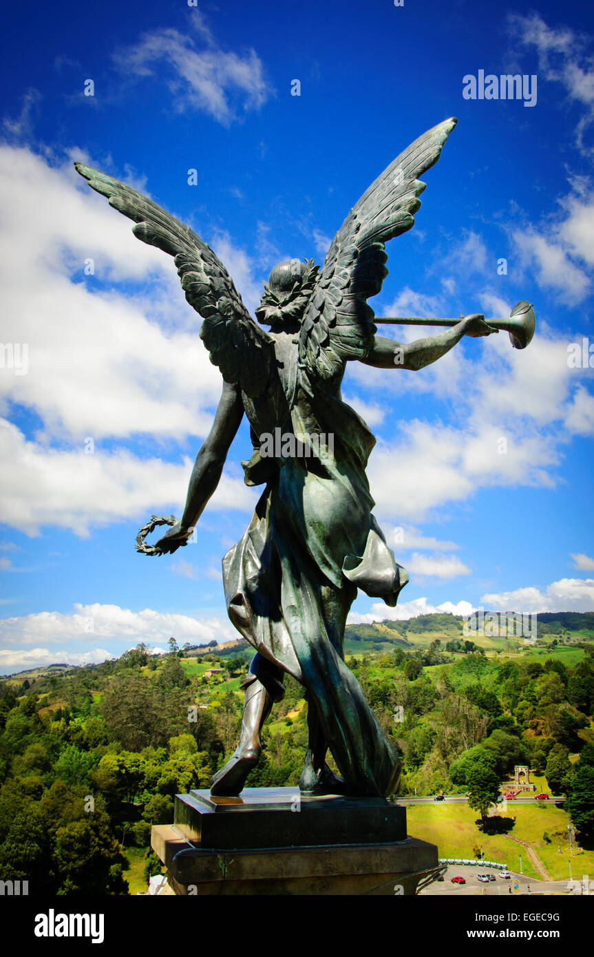 angel, monument, heaven, landscape, trumpet, earth, freedom, wings ...