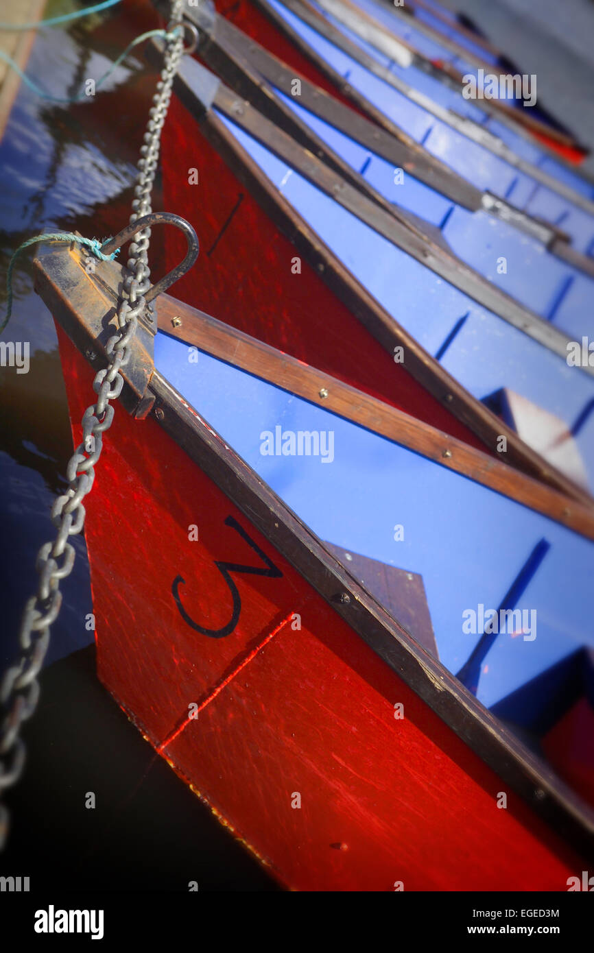 Red blue rowing boats hi-res stock photography and images - Alamy