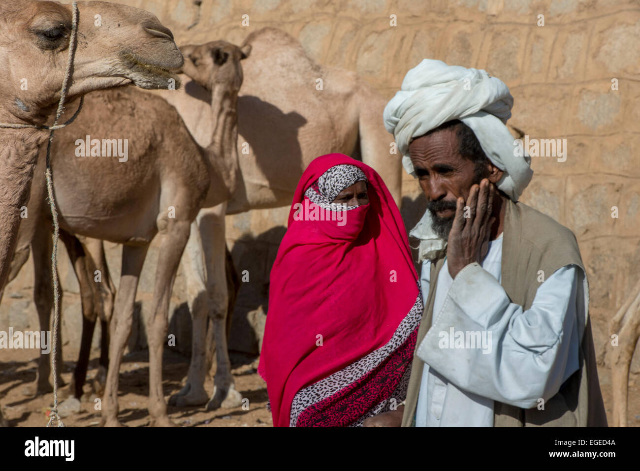 Couple Selling Camels At The Monday Market, Keren Stock Photo - Alamy