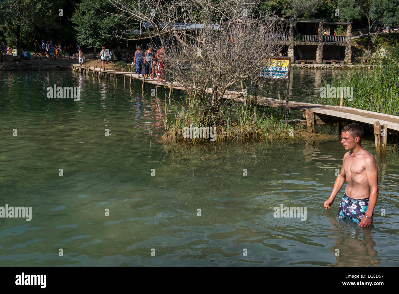 Man bathing in waterfall hi-res stock photography and images - Alamy