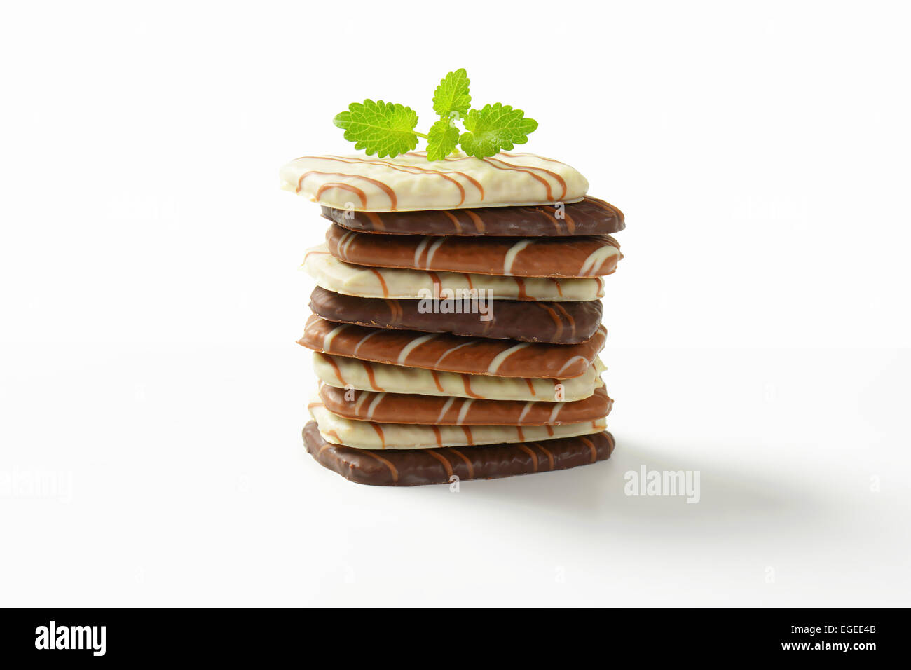 Stack of Belgian chocolate butter biscuits Stock Photo - Alamy
