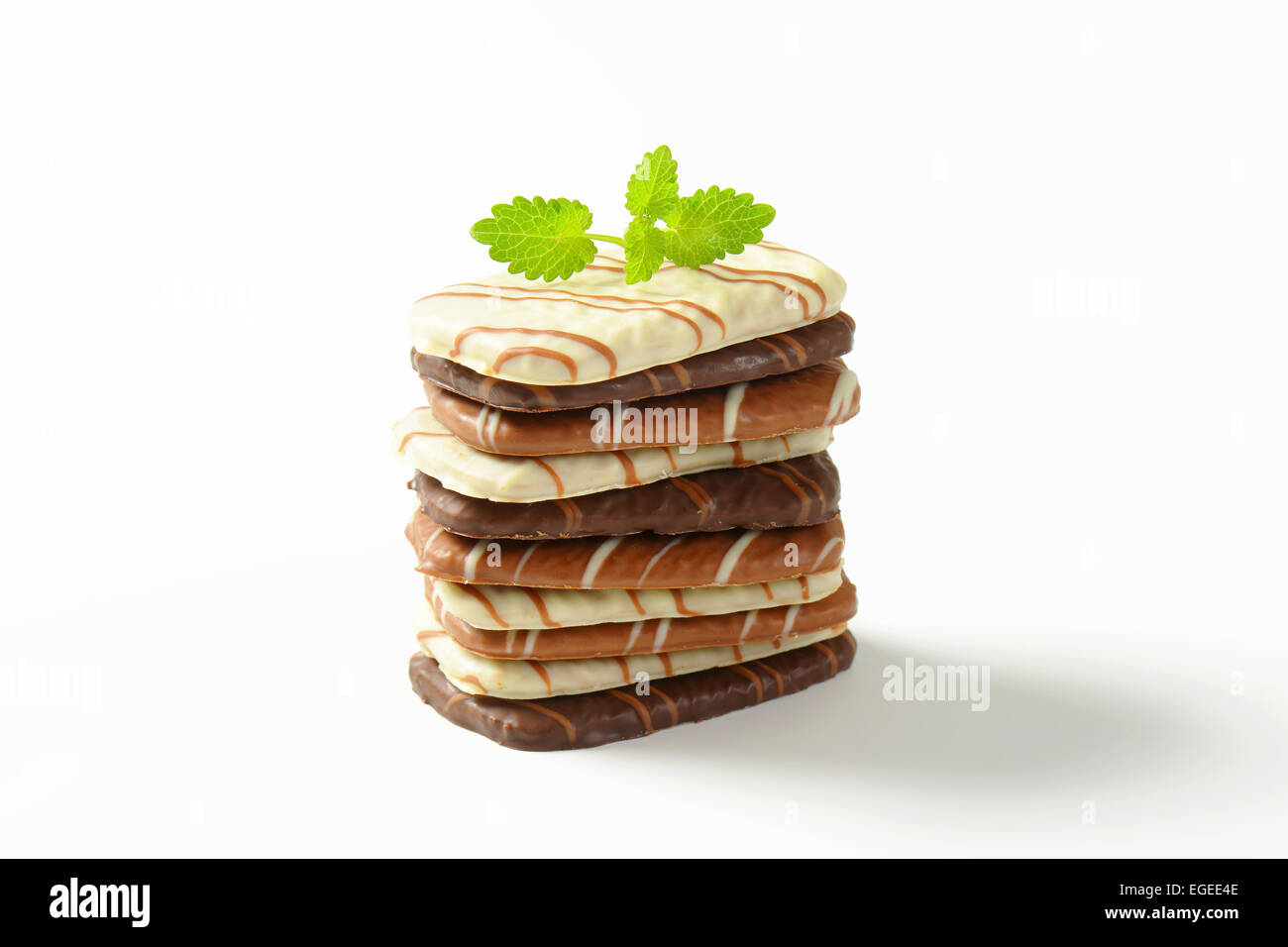 Stack of Belgian chocolate butter biscuits Stock Photo - Alamy