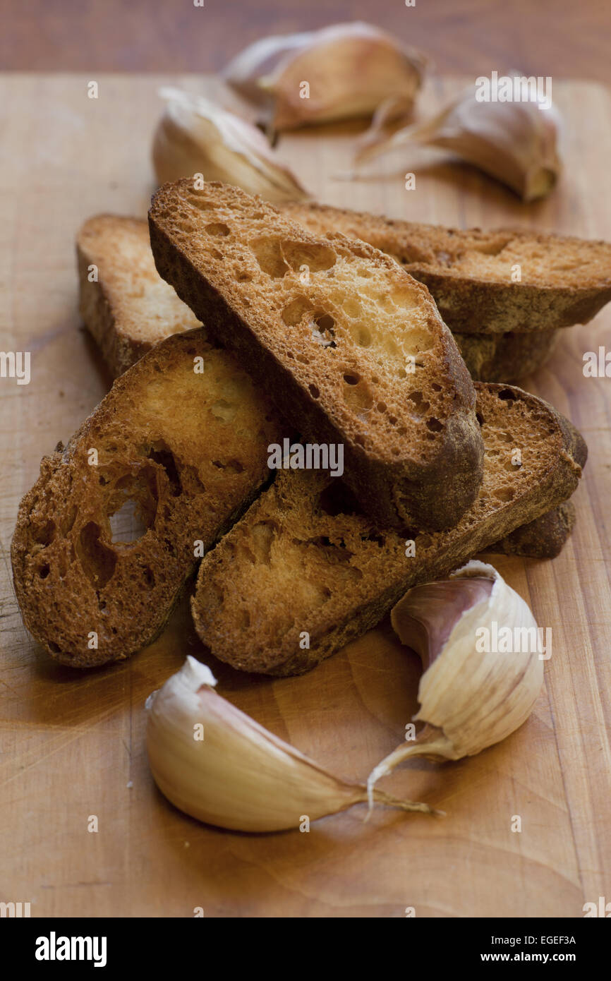 Bruschetti, roasted Italian bread slices Stock Photo - Alamy
