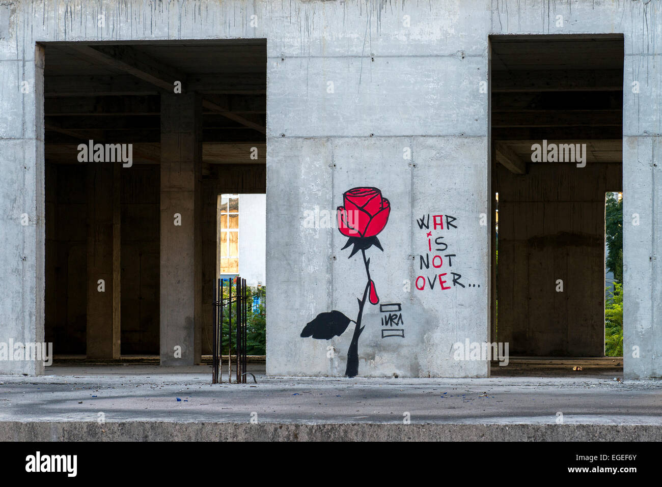 Frightening Tag On Building In Construction, Mostar Stock Photo - Alamy