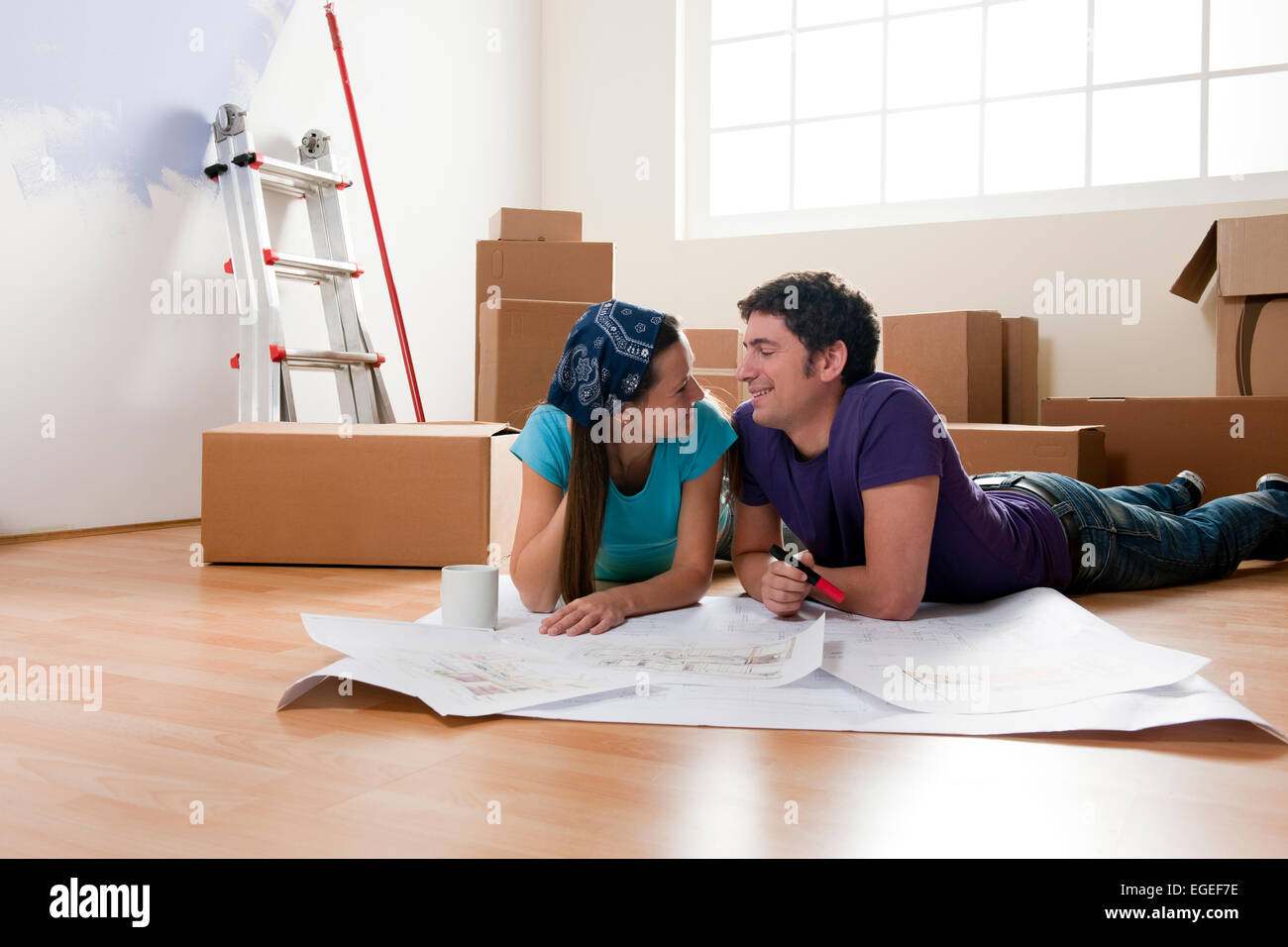Couple making plans for new home hi-res stock photography and images ...