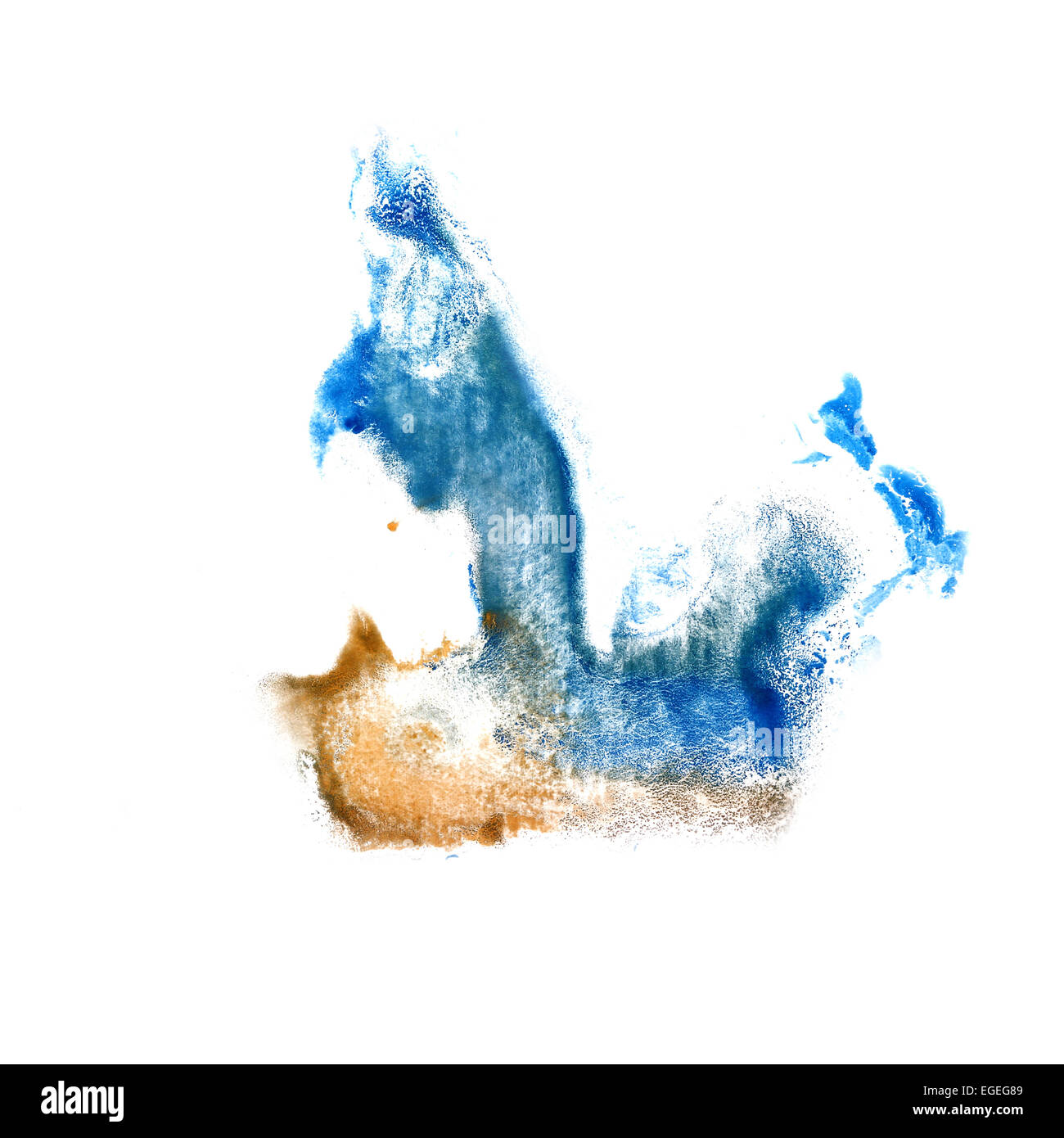 abstract isolated Dark blue, brown watercolor stain raster illus Stock ...
