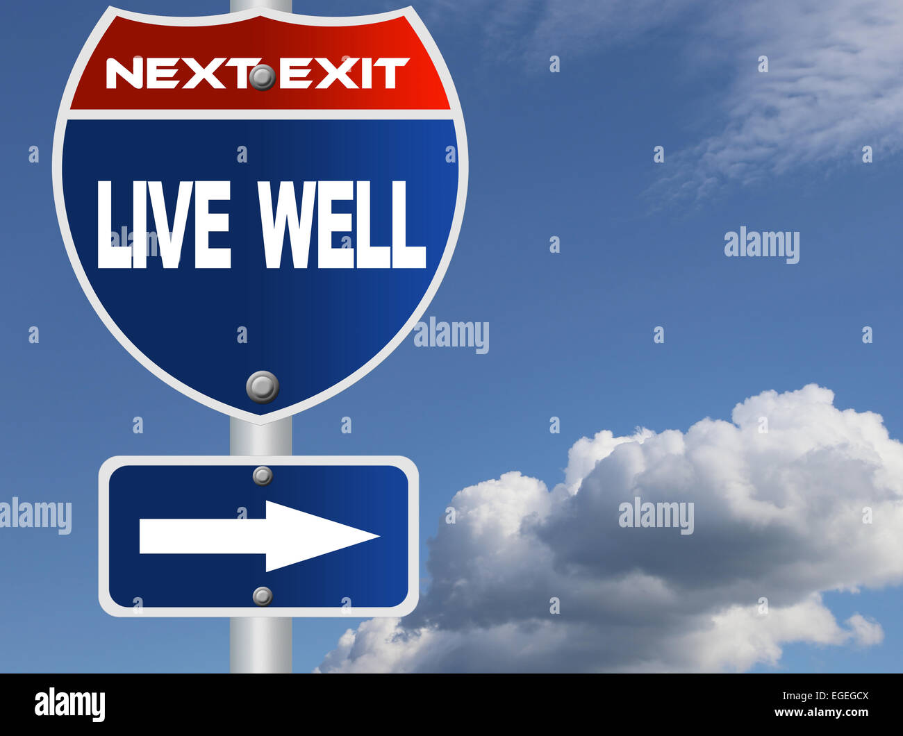 Live well road sign Stock Photo - Alamy