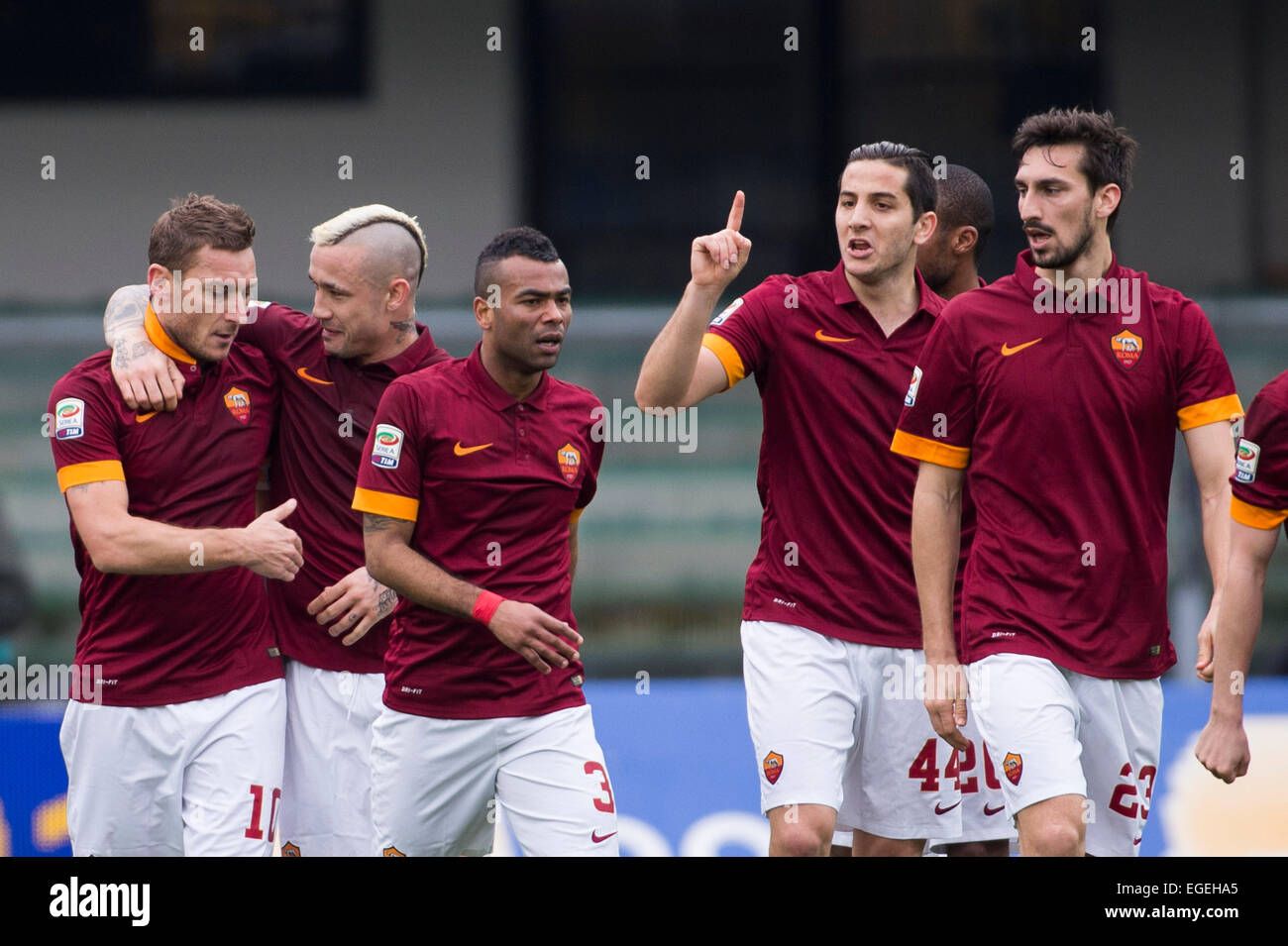 Verona, Italy. 22nd Feb, 2015. Roma team group Football/Soccer ...