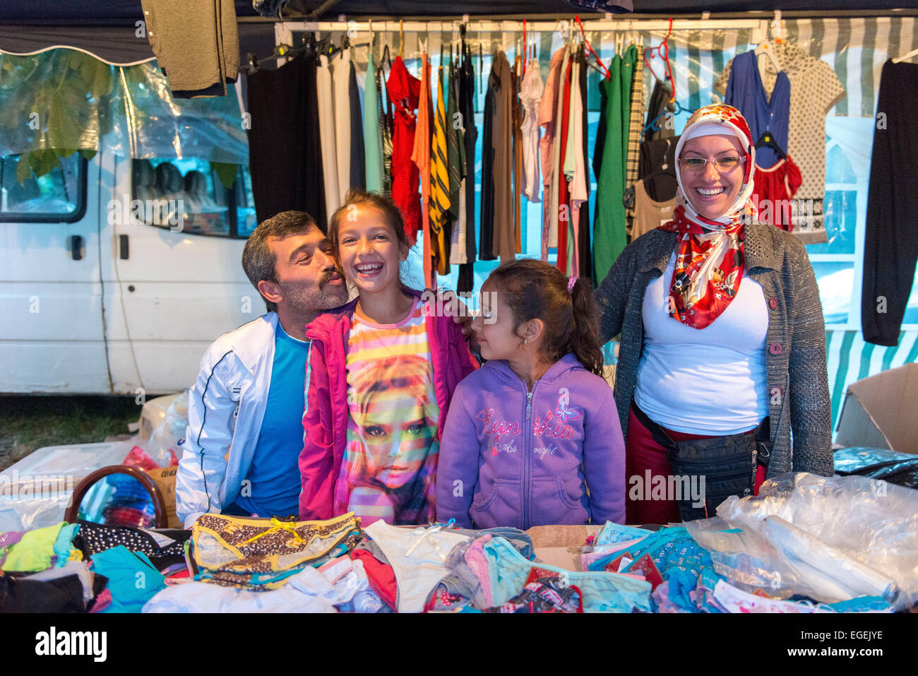 Family With Their Stall, Fun Fair, Kazanlak Stock Photo - Alamy