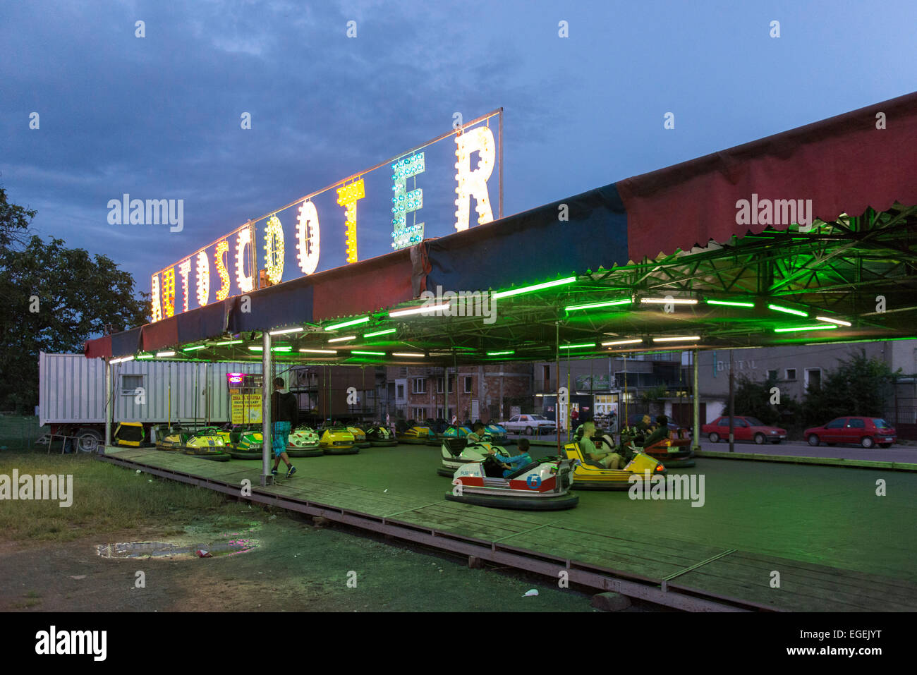 Bumper Cars, Fun Fair, Kazanlak Stock Photo - Alamy