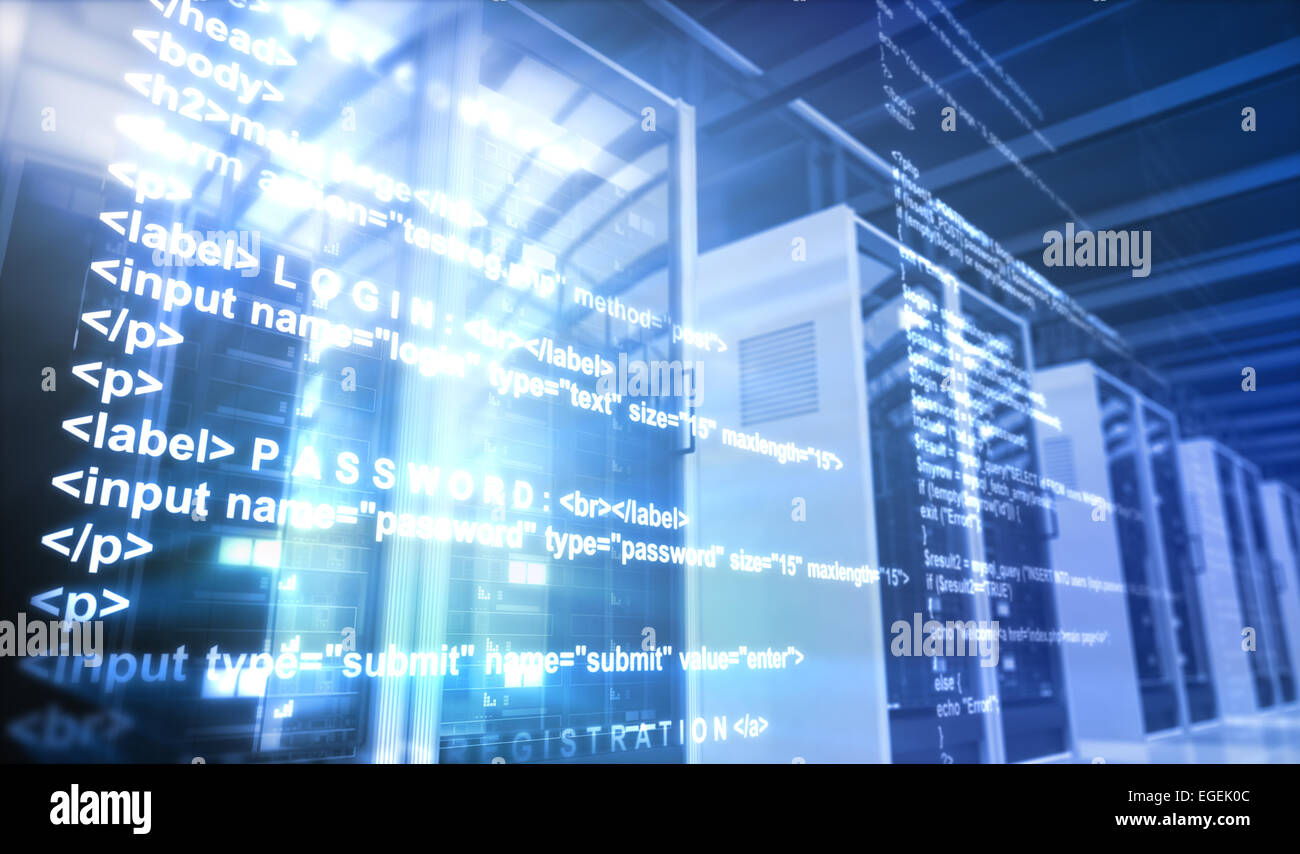 Hardware in the server room. Registration on server Stock Photo - Alamy