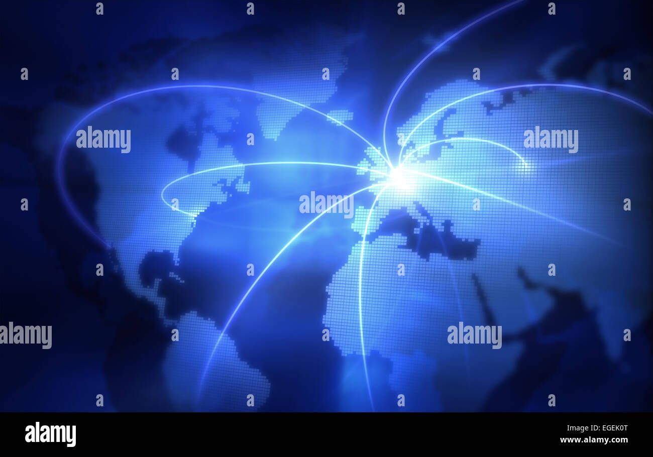 World map internet connection hi-res stock photography and images - Alamy