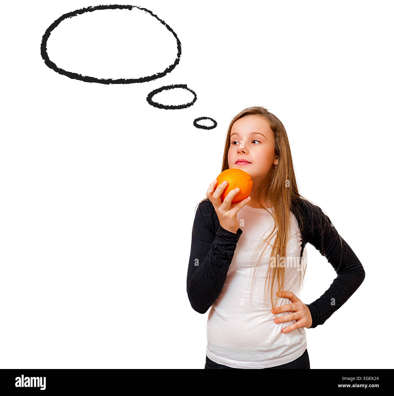 Worried female think bubble hi-res stock photography and images - Alamy