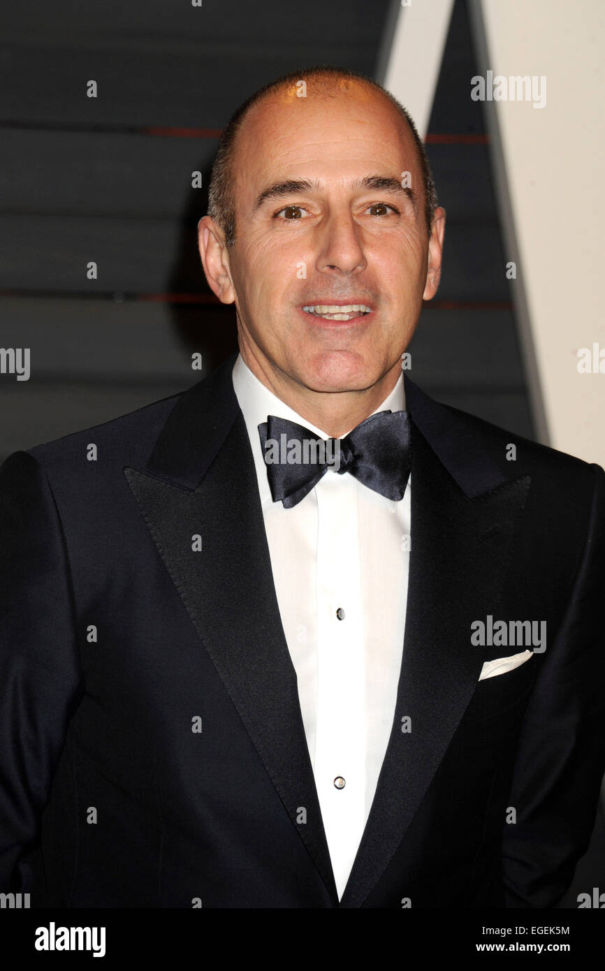 Matt Lauer attending the Vanity Fair Oscar Party 2015 on February 22 ...