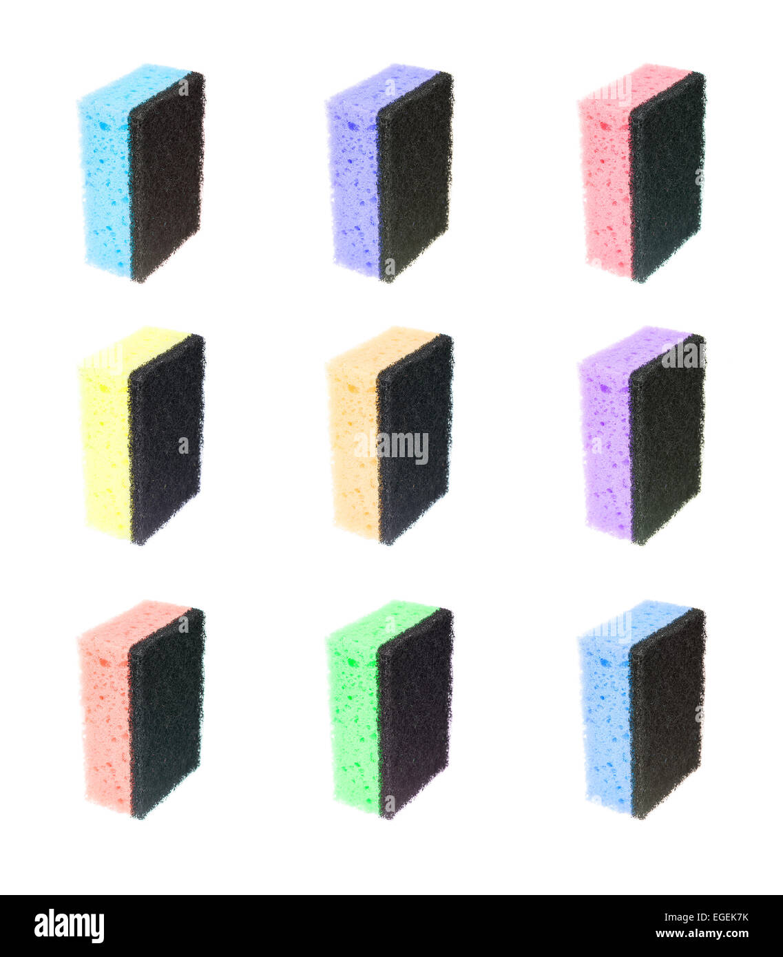 Set Colored Sponge for Washing Dishes Isolated Stock Photo - Alamy