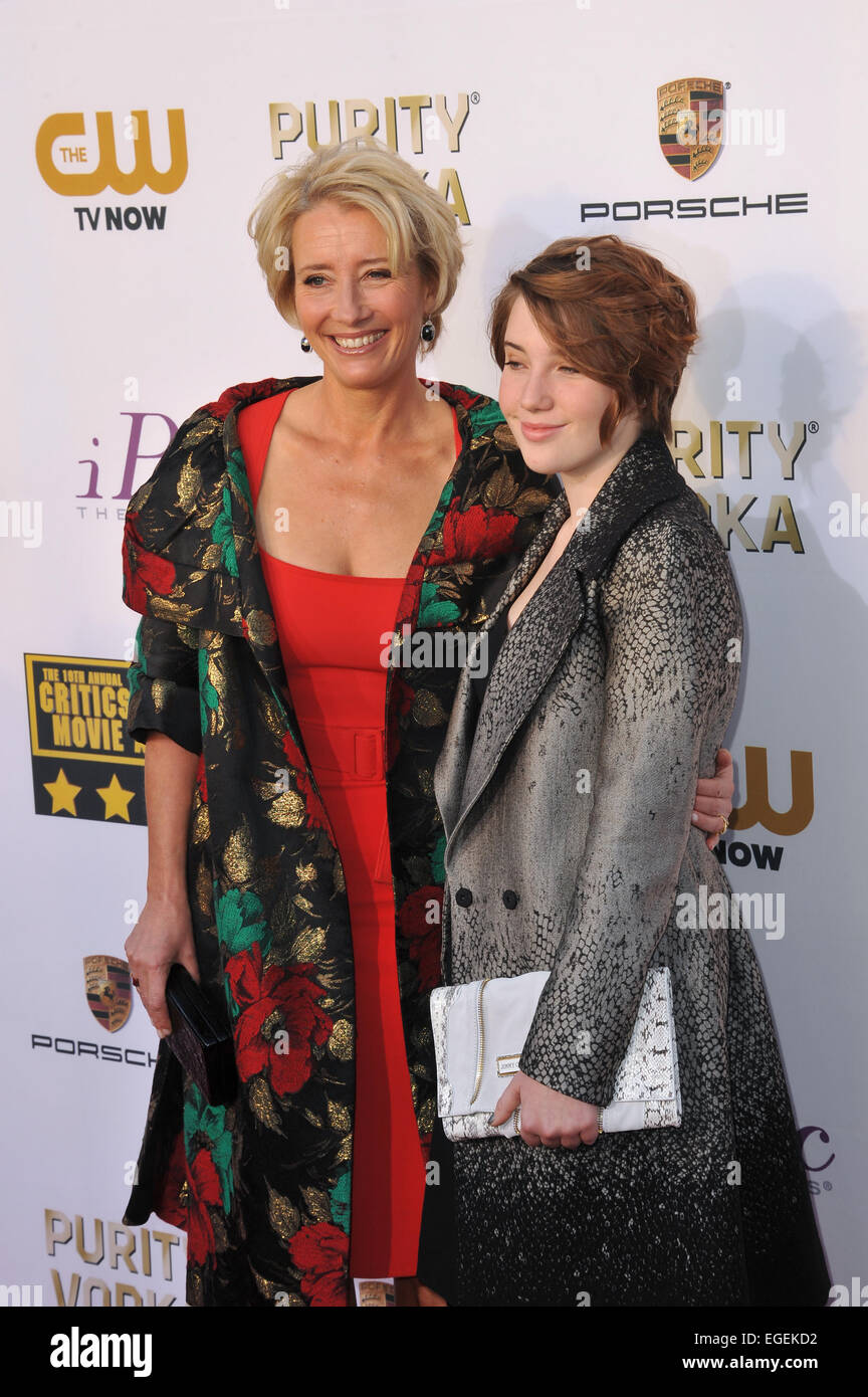 LOS ANGELES, CA - JANUARY 16, 2014: Emma Thompson & daughter Gaia ...