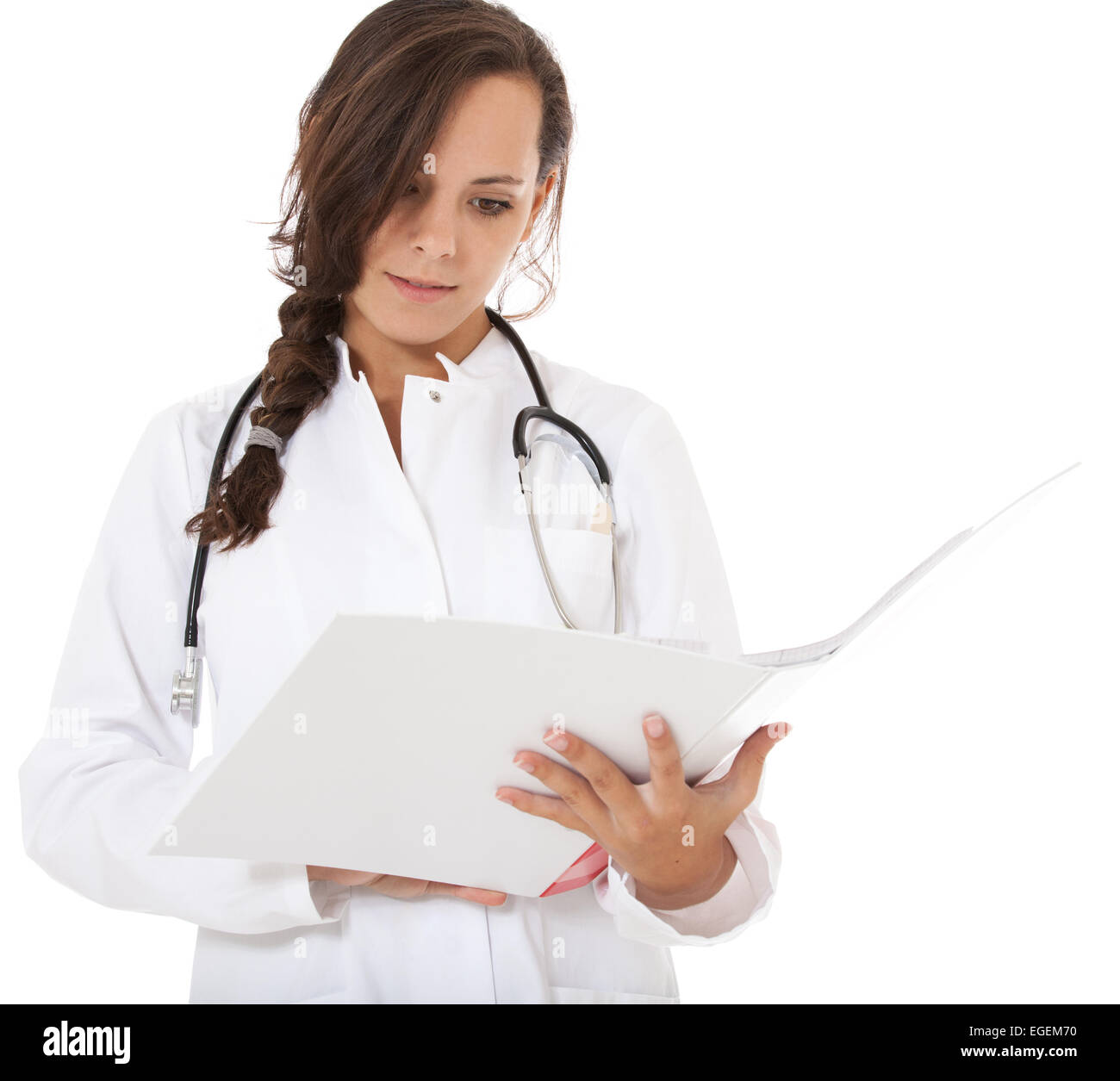Attractive medical student. All on white background Stock Photo - Alamy