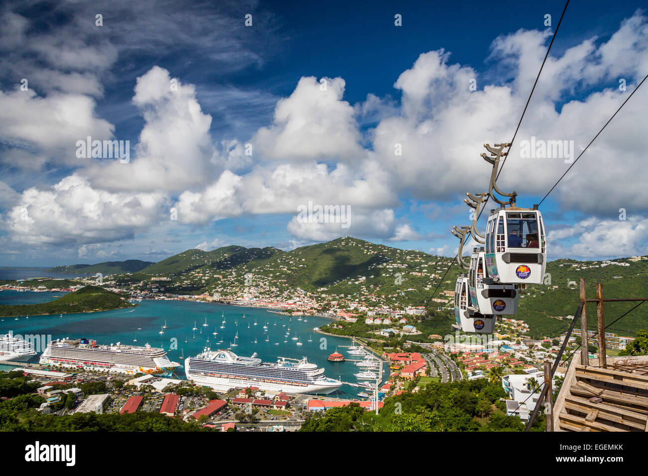 The Havensight cruise ship pier and dock from Paradise Point, Charlotte ...