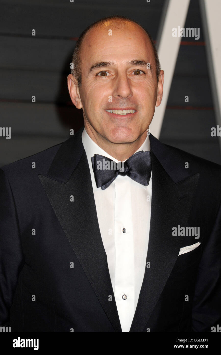 Matt Lauer attending the Vanity Fair Oscar Party 2015 on February 22 ...