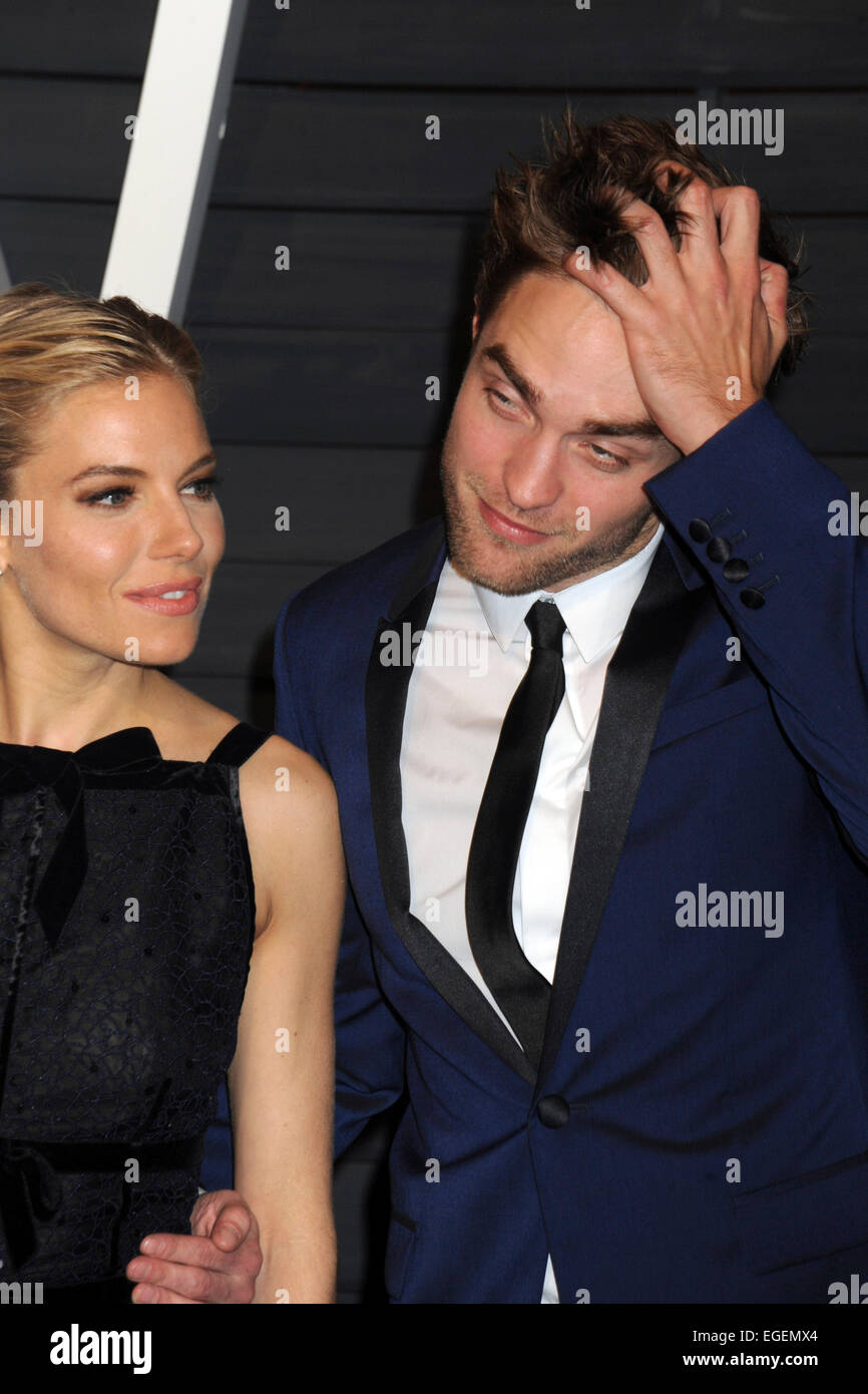 Sienna Miller and Robert Pattinson attending the Vanity Fair Oscar ...
