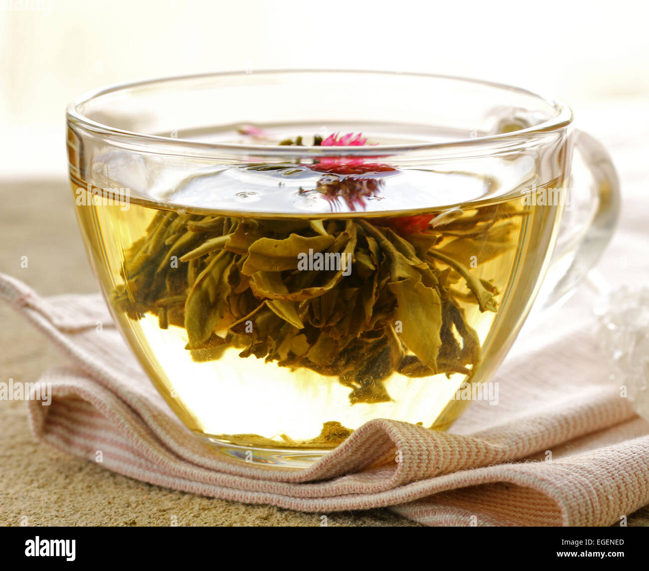 glass cup with herbal tea, healthy lifestyle Stock Photo - Alamy