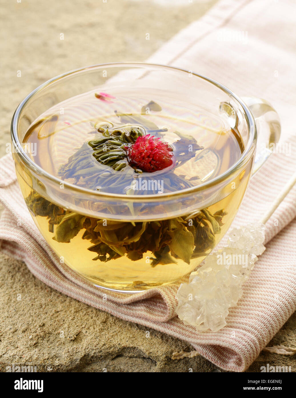 glass cup with herbal tea, healthy lifestyle Stock Photo - Alamy