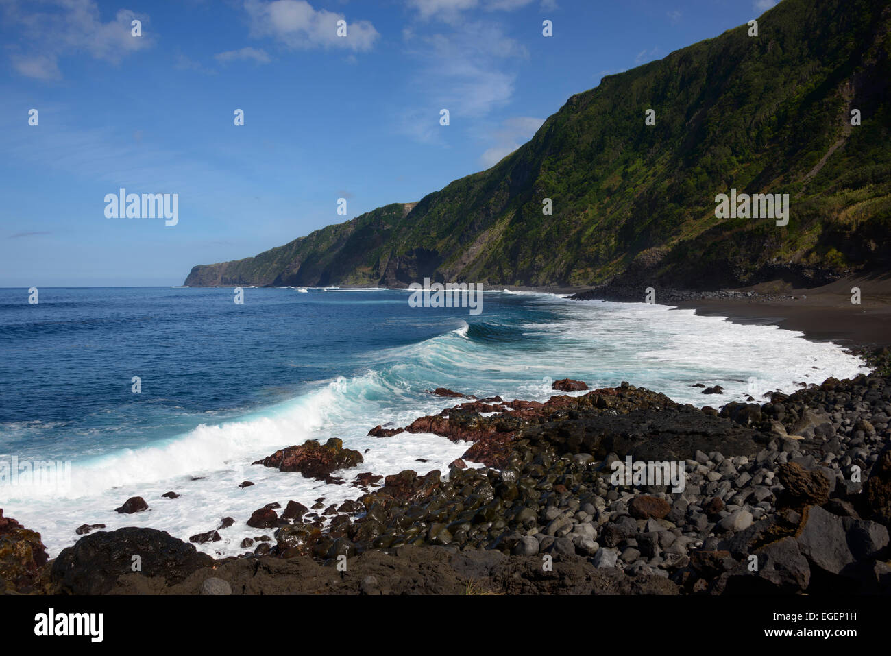 Beach of Porto da Faja, Baja da Ribeira das Cabras, Praia do Norte ...