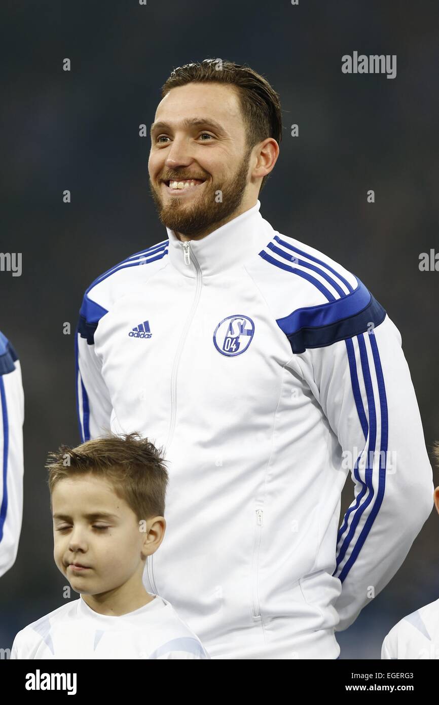 Gelsenkirchen, Germany. 18th Feb, 2015. Marco Hoger (Schalke) Football ...