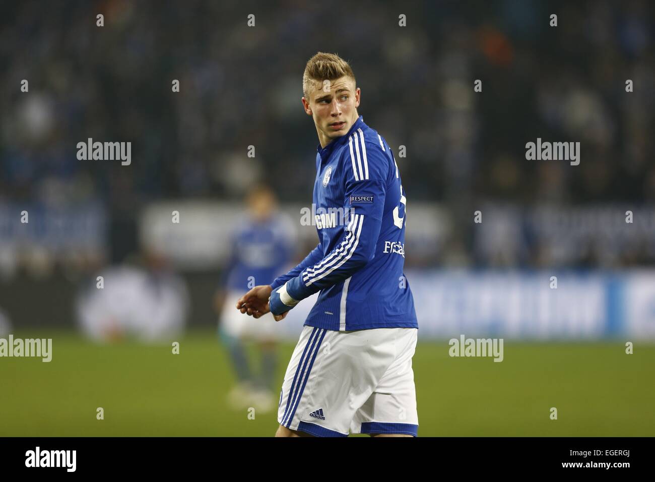 Gelsenkirchen, Germany. 18th Feb, 2015. Felix Platte (Schalke) Football ...