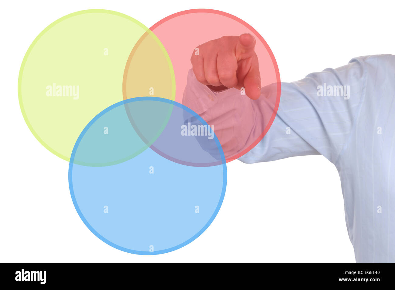 Businessman showing a business concept diagram chart Stock Photo - Alamy