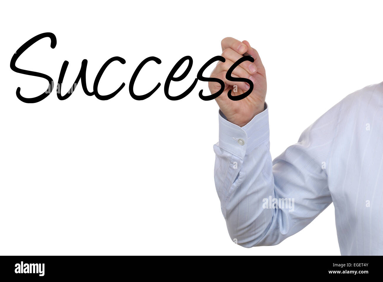 Businessman writing business success with his hand Stock Photo - Alamy