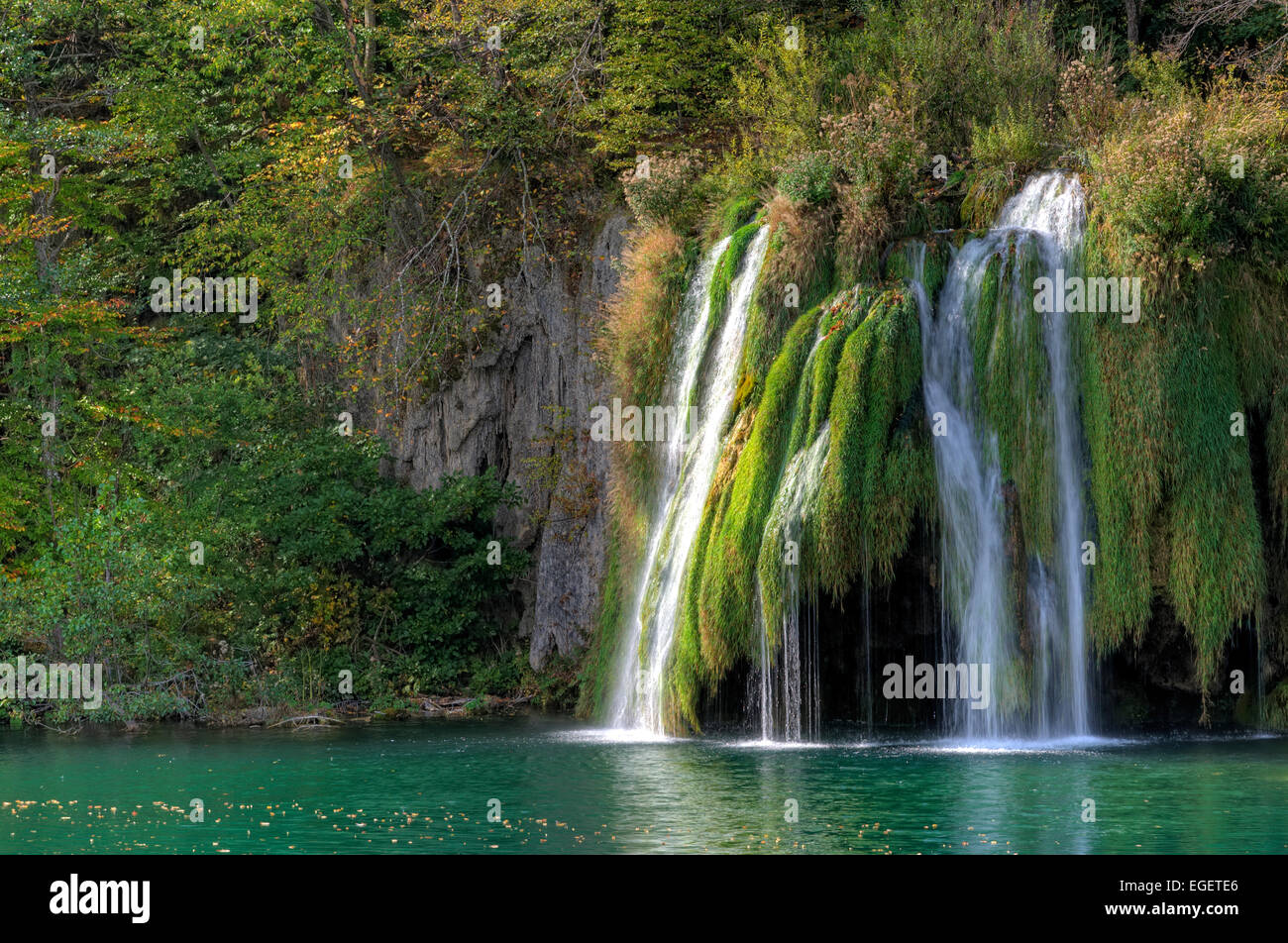 Waterfall in the forest at Plitvicka Jezera - Plitvice Stock Photo - Alamy
