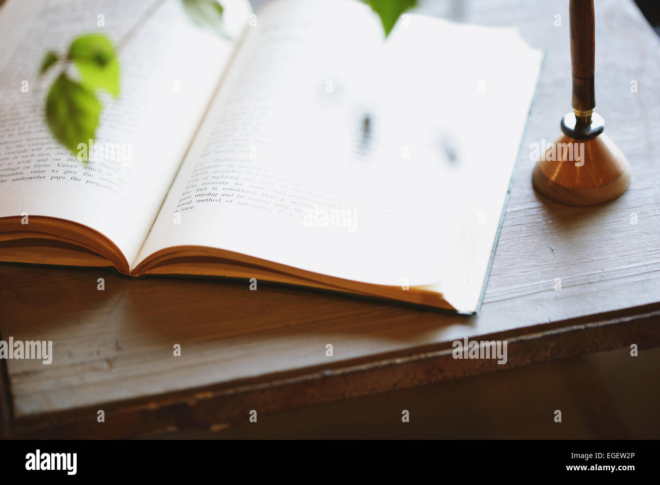 Book On A Table Stock Photo - Alamy