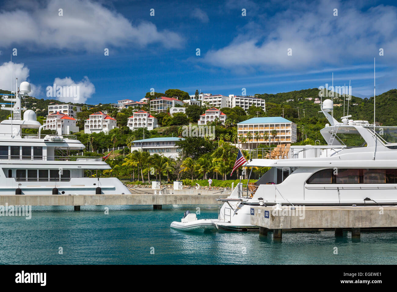 The Havensight Marina with yachts and pleasure boats in Charlotte ...
