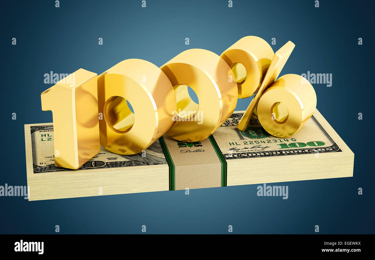100% - savings - discount - interest rate Stock Photo - Alamy