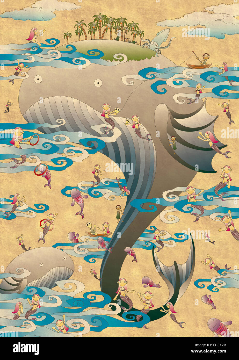 Fantasy mermaid illustration hi-res stock photography and images - Alamy